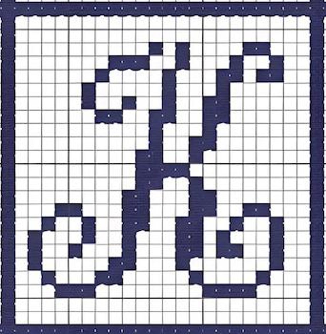 PDF Needlepoint Alphabet Pattern Design for Monochrome Cross Stitch ...