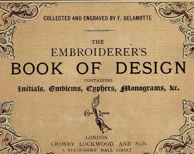 The EMBROIDERY DESIGN BOOK of Embroiderers Designs Containing Initials ...