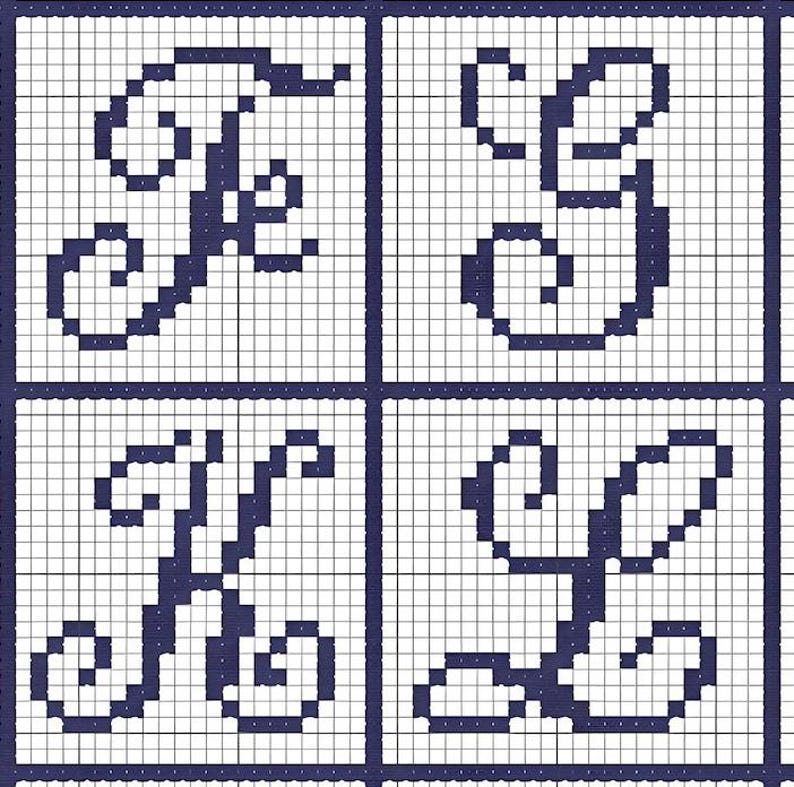 PDF Needlepoint Alphabet Pattern Design for Monochrome Cross Stitch ...