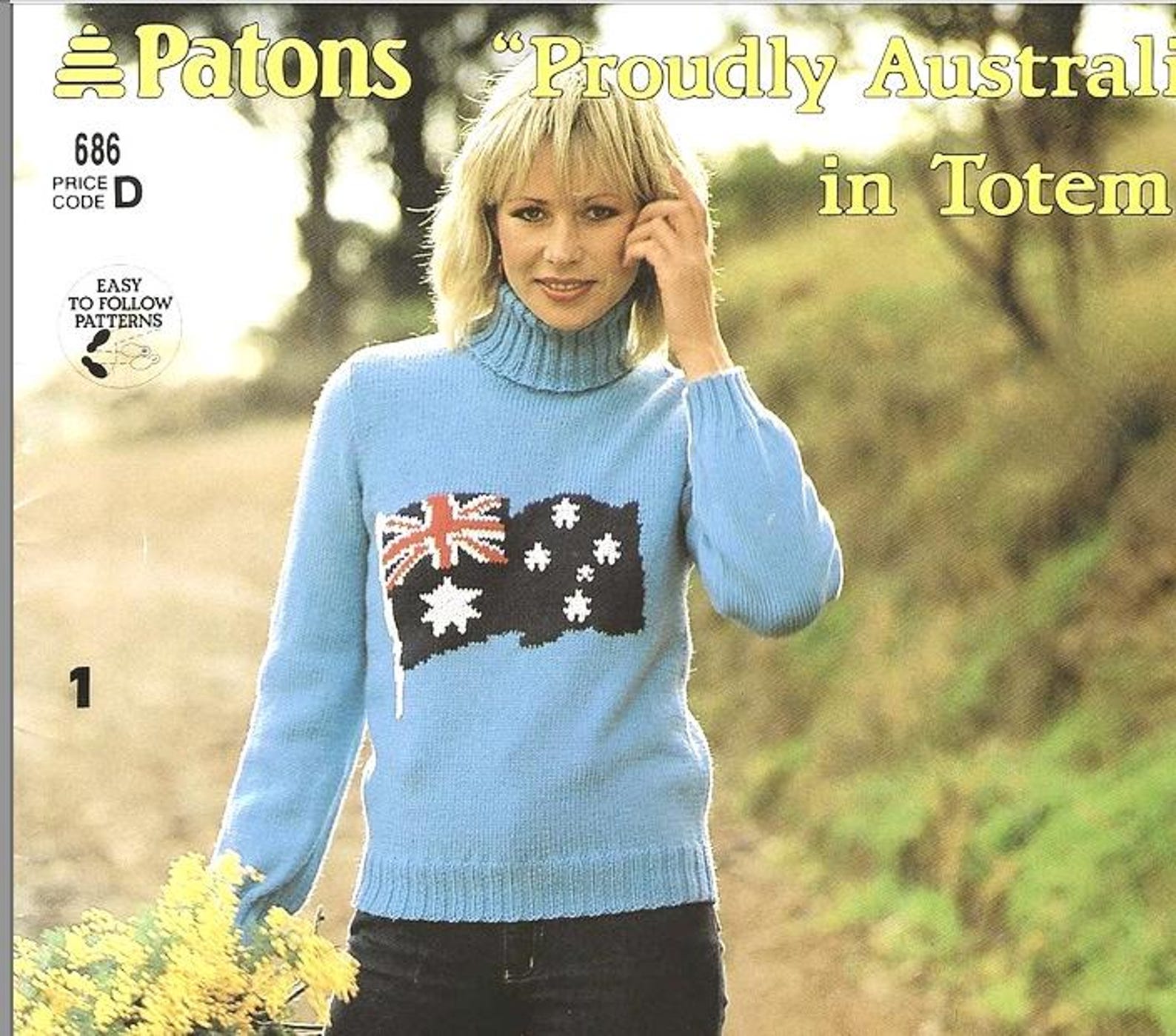 Patons Australian Knit Sweater Pattern: Aussie Flag, Kangaroo (PDF ...