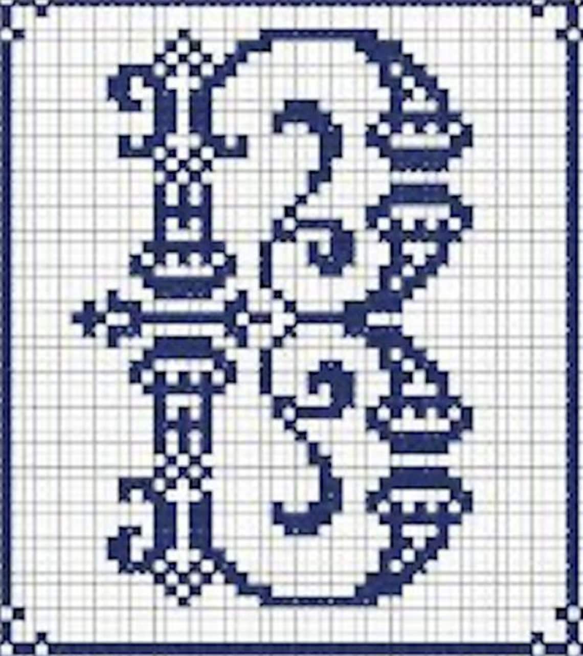 Alphabet Needlepoint Pattern: A to Z Monogram Cross Stitch (PDF ...