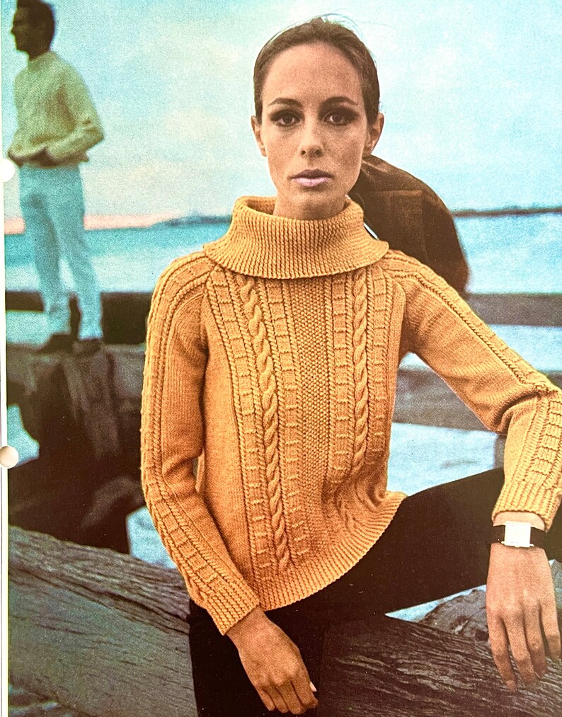 1970s Knit Pattern PDF: Totem Cardigan, Sweater, Dress (32-38 Inch Bust ...