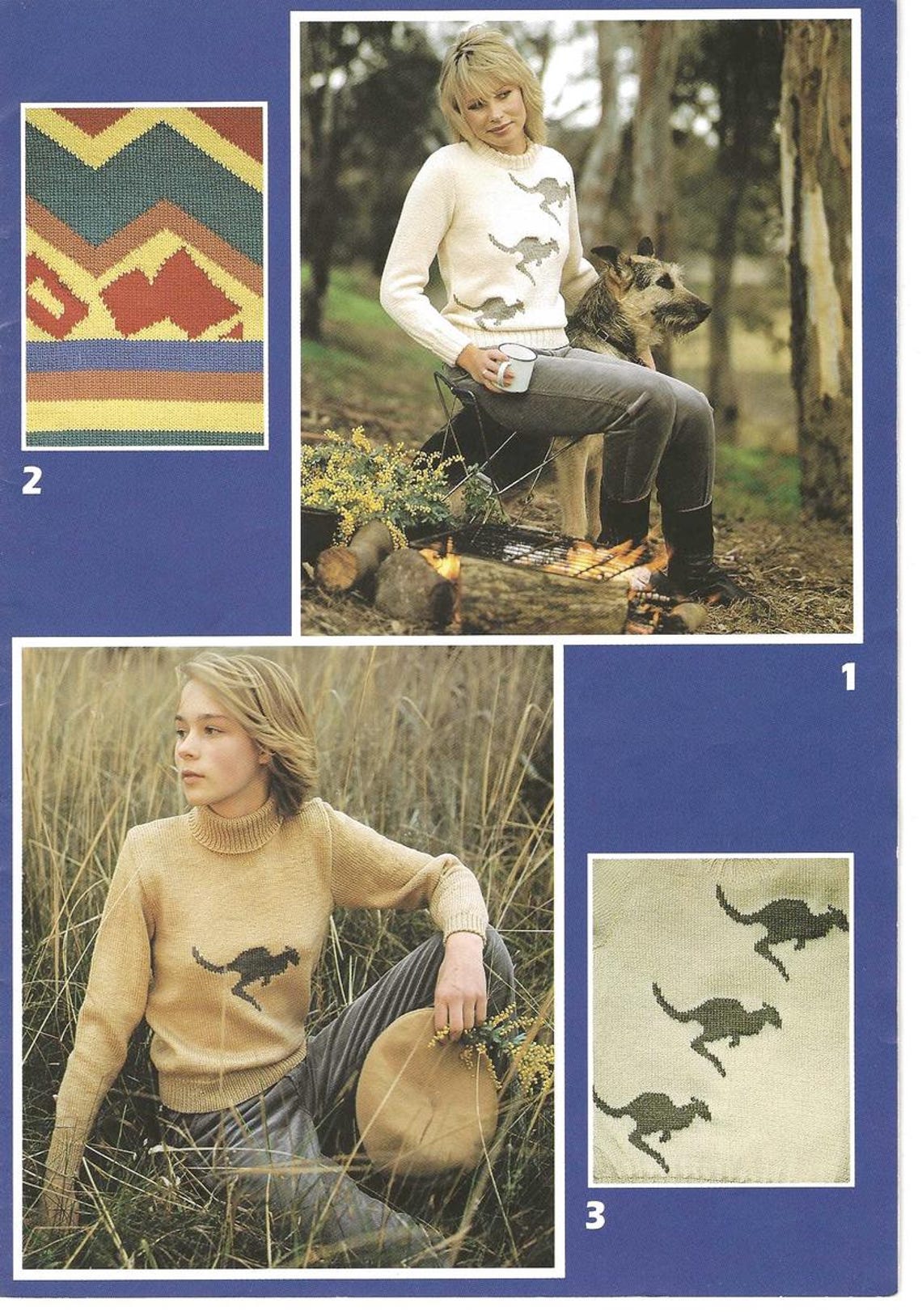 Patons Australian Knit Sweater Pattern: Aussie Flag, Kangaroo (PDF ...