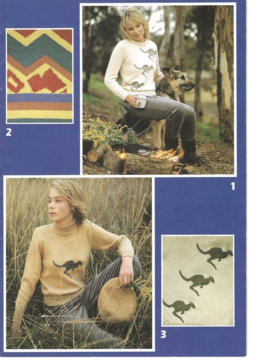 Patons Australian Knit Sweater Pattern: Aussie Flag, Kangaroo (PDF ...