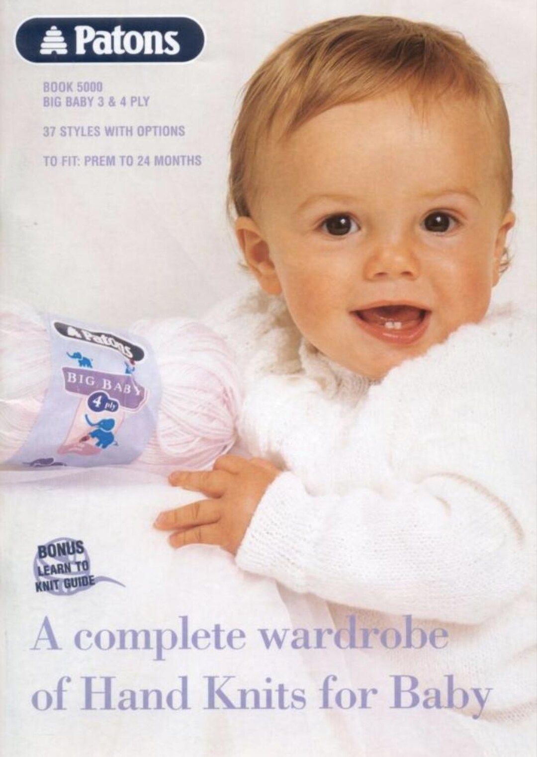 Premature Baby Childrens Knit PDF Patons Book 5000 3 & 4 PLY Sizes ...