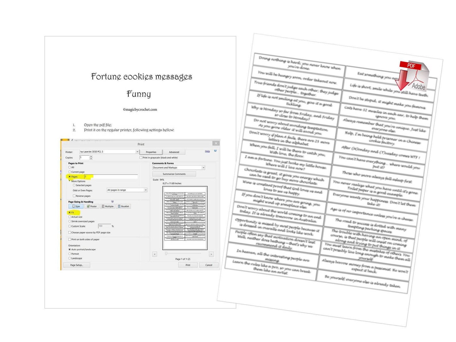 DIY Printable Fortune Cookies Messages | Printable Party Supplies ...