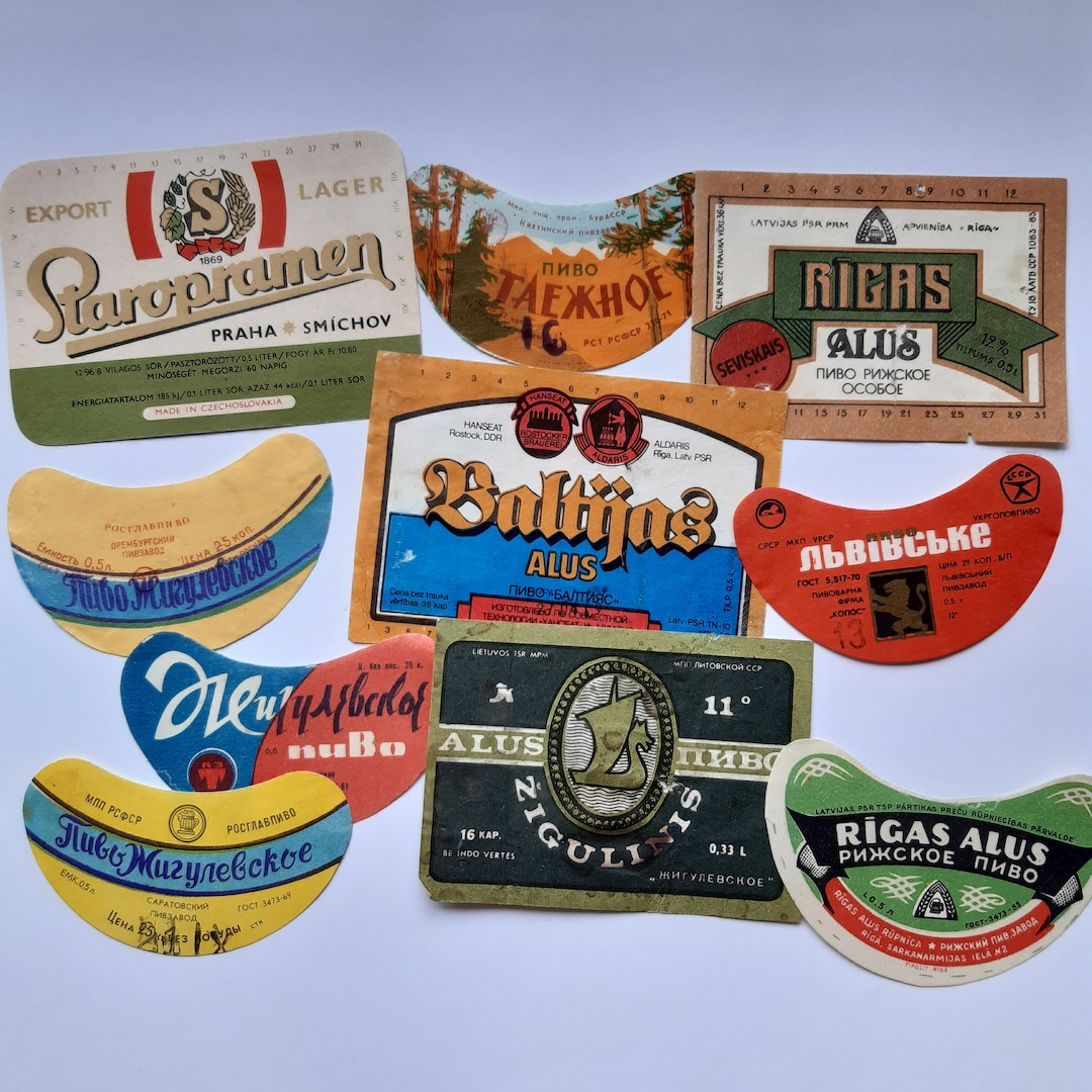 10 Vintage Retro Beer Bottle Labels, Assorted Collage Ephemera, for ...