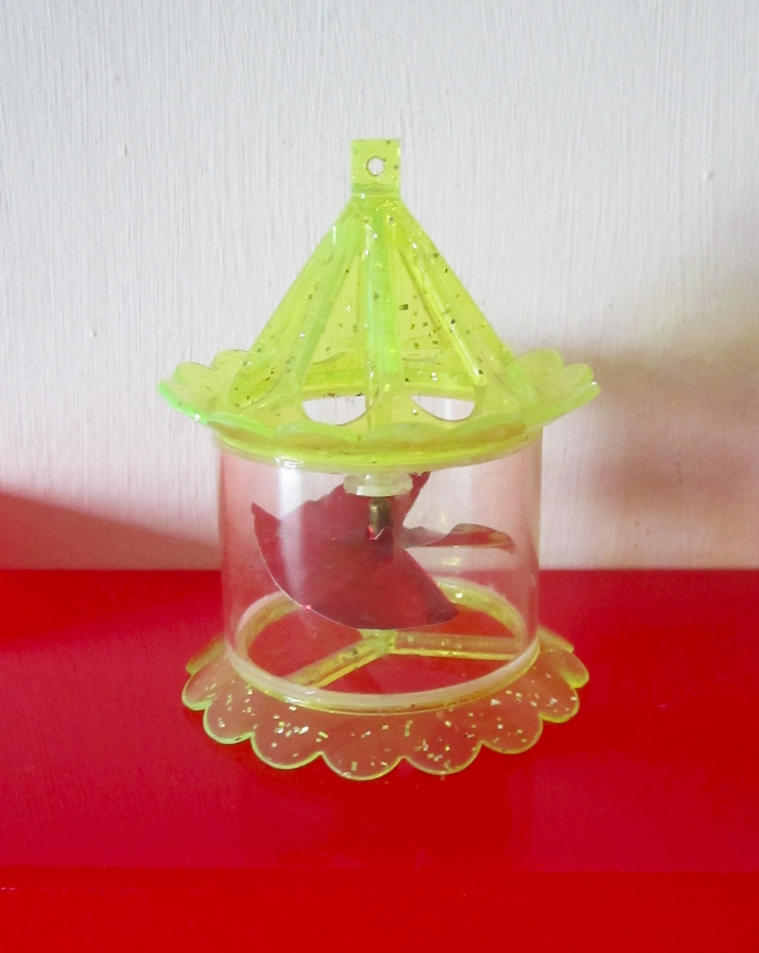 Vintage Spinner Twinkler Plastic Birdcage Christmas Ornament - Yellow ...