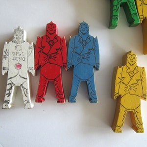 Vintage Bill Ding Clowns Wooden Stacking Toy Blocks by Strombecker ...