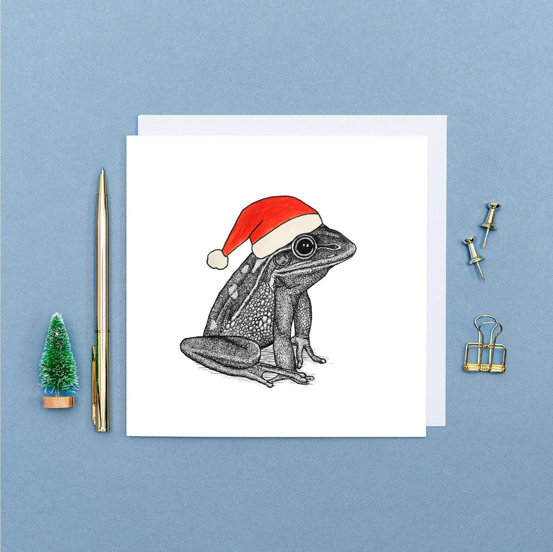 Frog Christmas Card // Funny Animal Christmas Cards // Unique Christmas ...