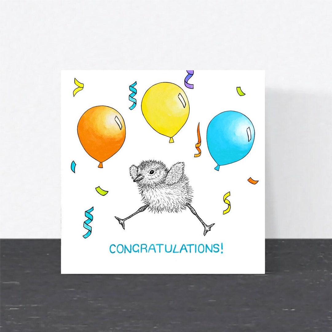 Congratulations Chick Card // Blank Congratulations Card for Kids, Card ...