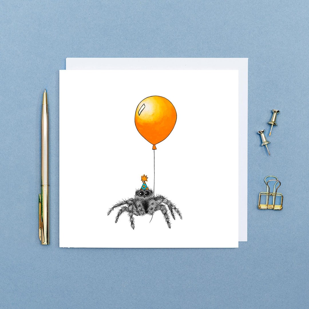 Spider Birthday Card // Cute Animal Art Card // Eco-friendly Birthday ...