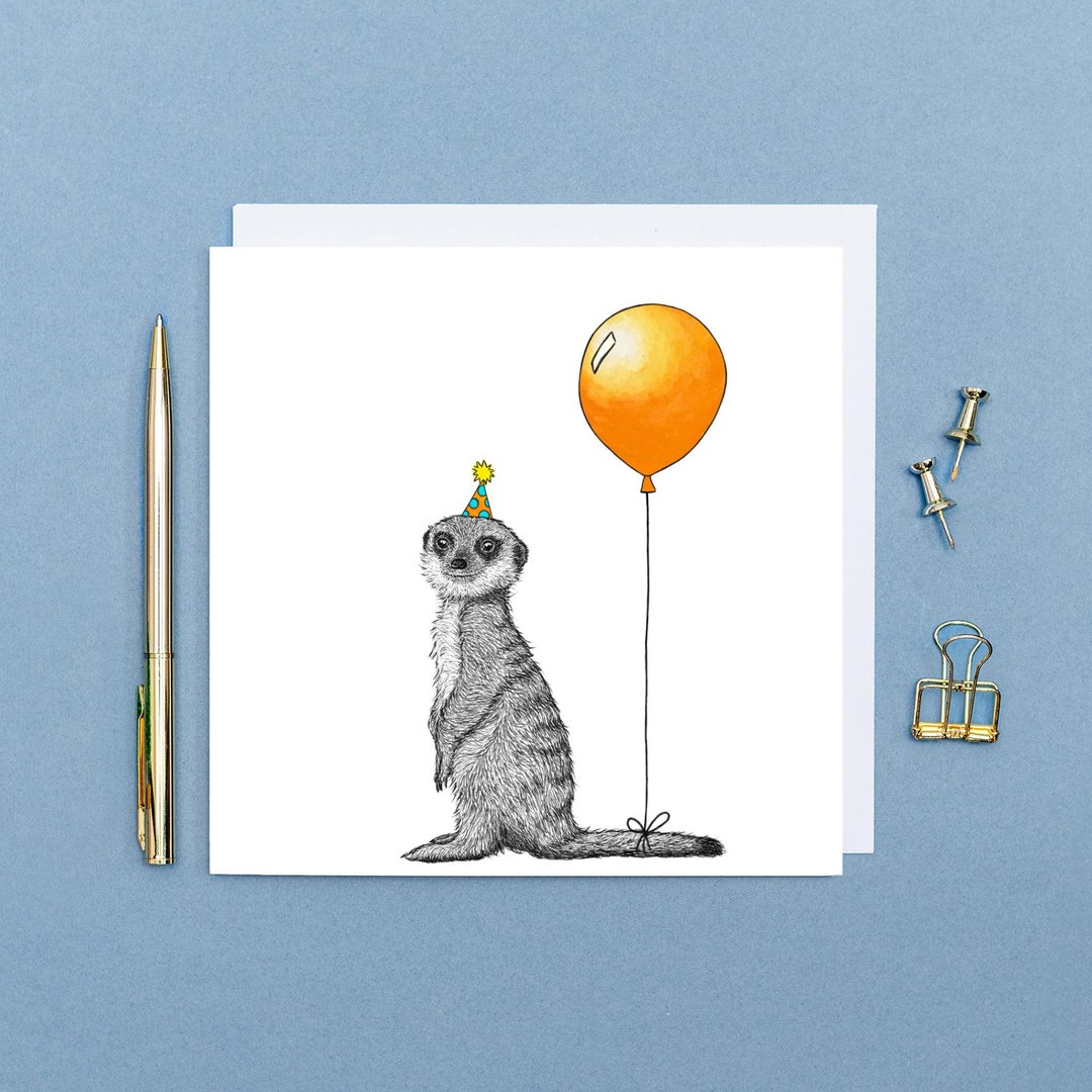 Baby Meerkat Birthday Card // Animal Birthday Card, Cute Birthday Cards ...