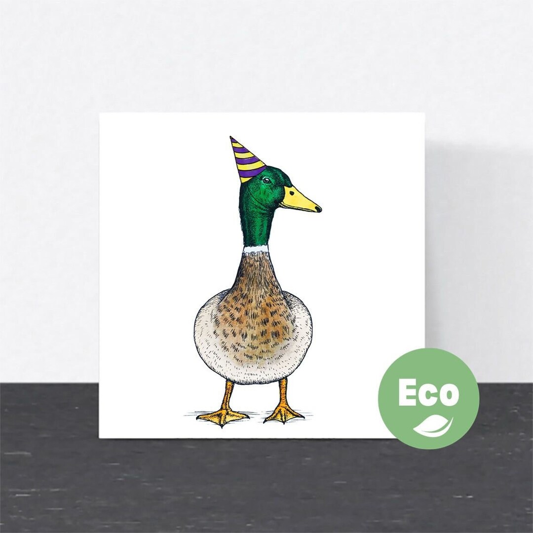 Duck Birthday Card // Animal Birthday Cards // Birthday Card - Etsy UK