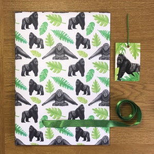 Ape Gift Wrap and Tags Set // Animal Wrapping Paper; Orangutan and ...