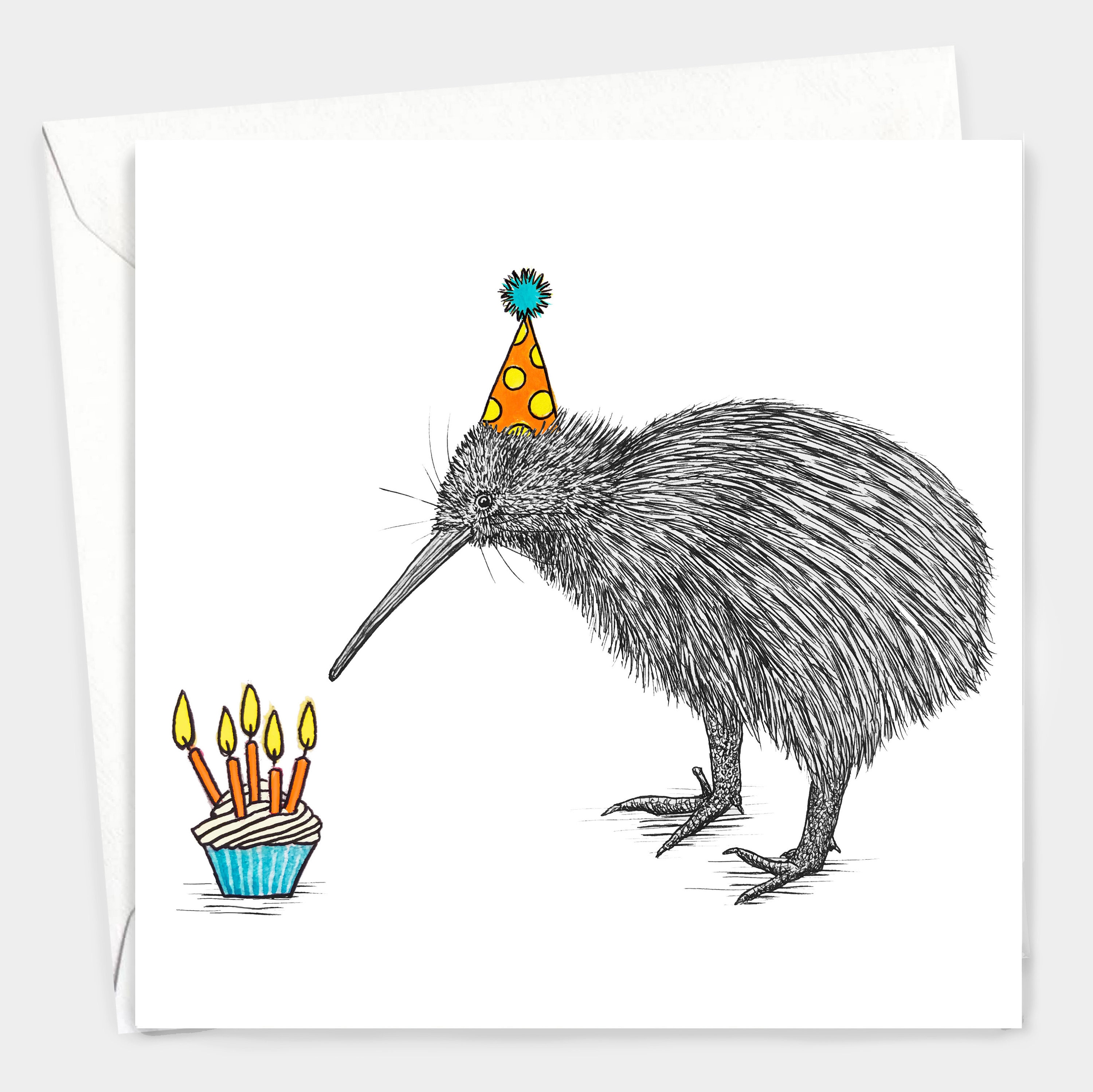 Kiwi Birthday Card // Animal Art Cards for Friend Cute Blank | Etsy