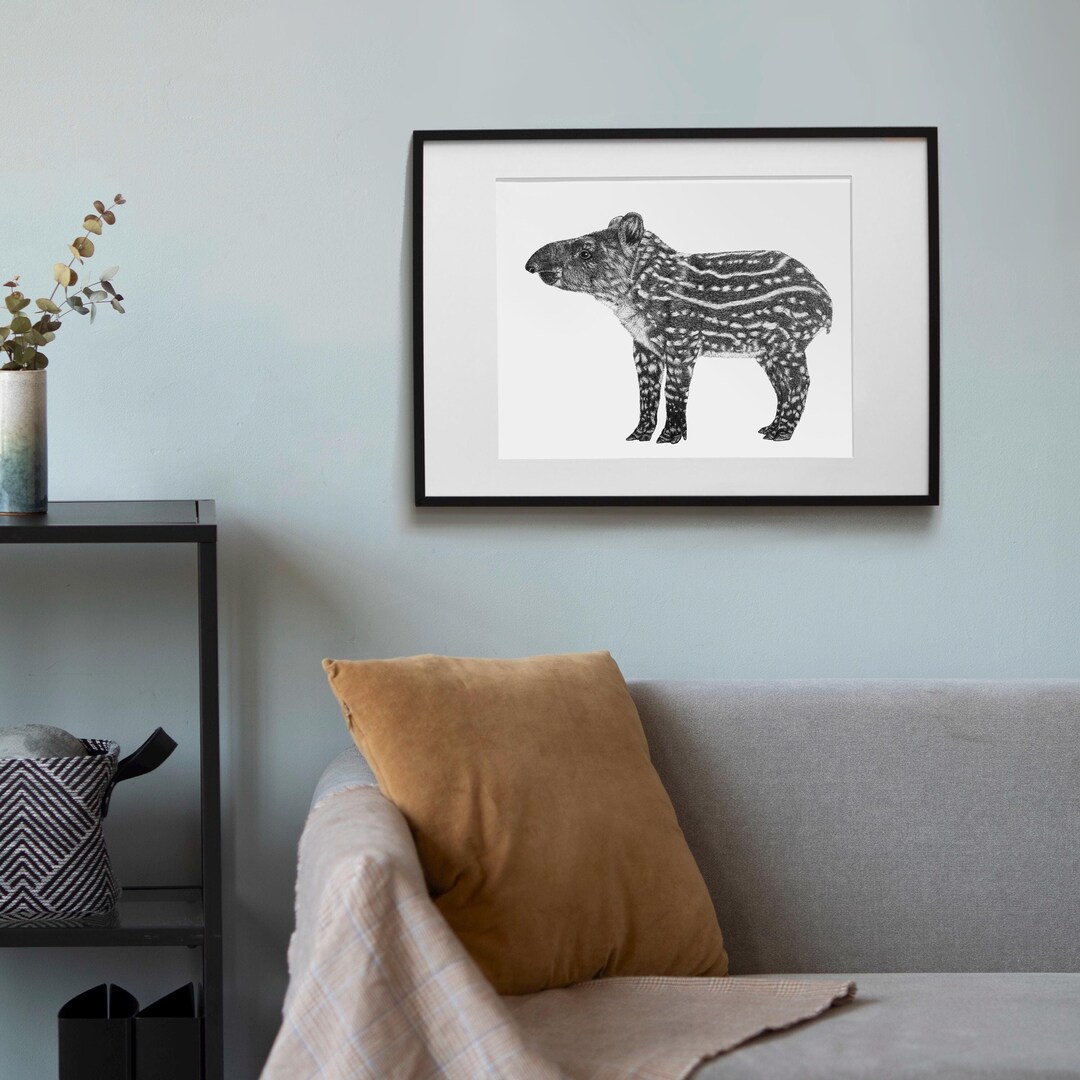 Tapir A4 or A3 Art Print // Tapir Gift, Black and White Pen Art, Animal ...