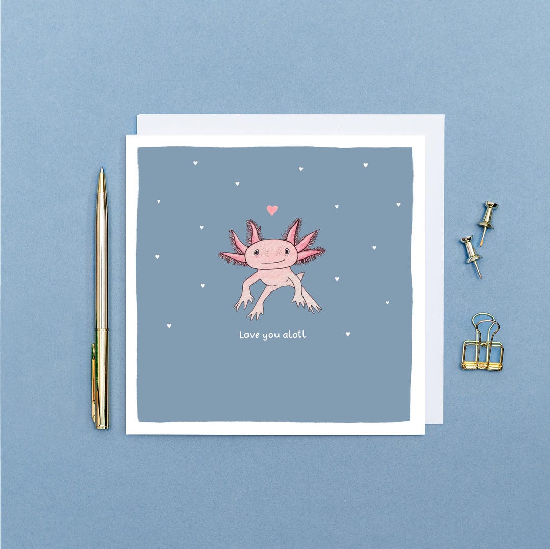 Love You Alotl - Cute Funny Anniversary Card // Cute Animal Love Cards ...
