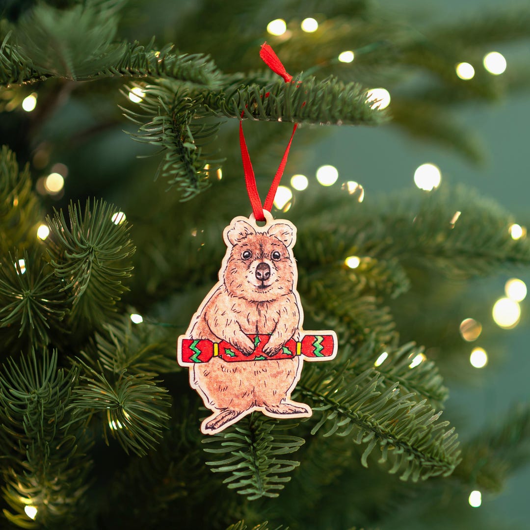 Christmas Quokka Decoration // Funny Wooden Christmas Decoration ...