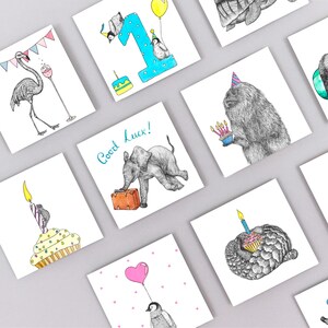 Cute Elephant Good Luck Card // Animal Art, Good Luck Travel Card, Good ...