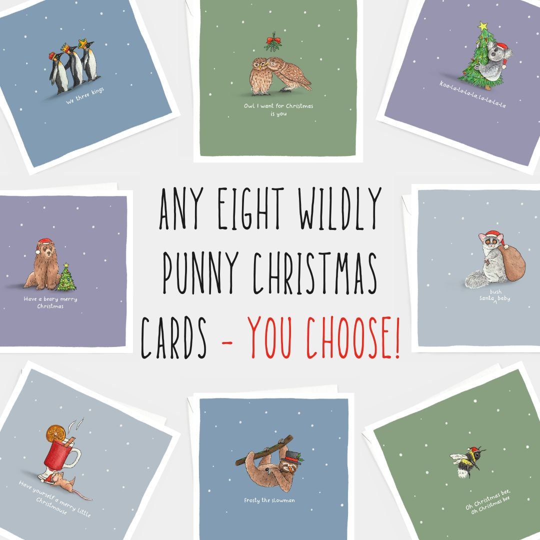 Choose Any Eight Wildly Punny Christmas Cards! // Funny Christmas Card ...