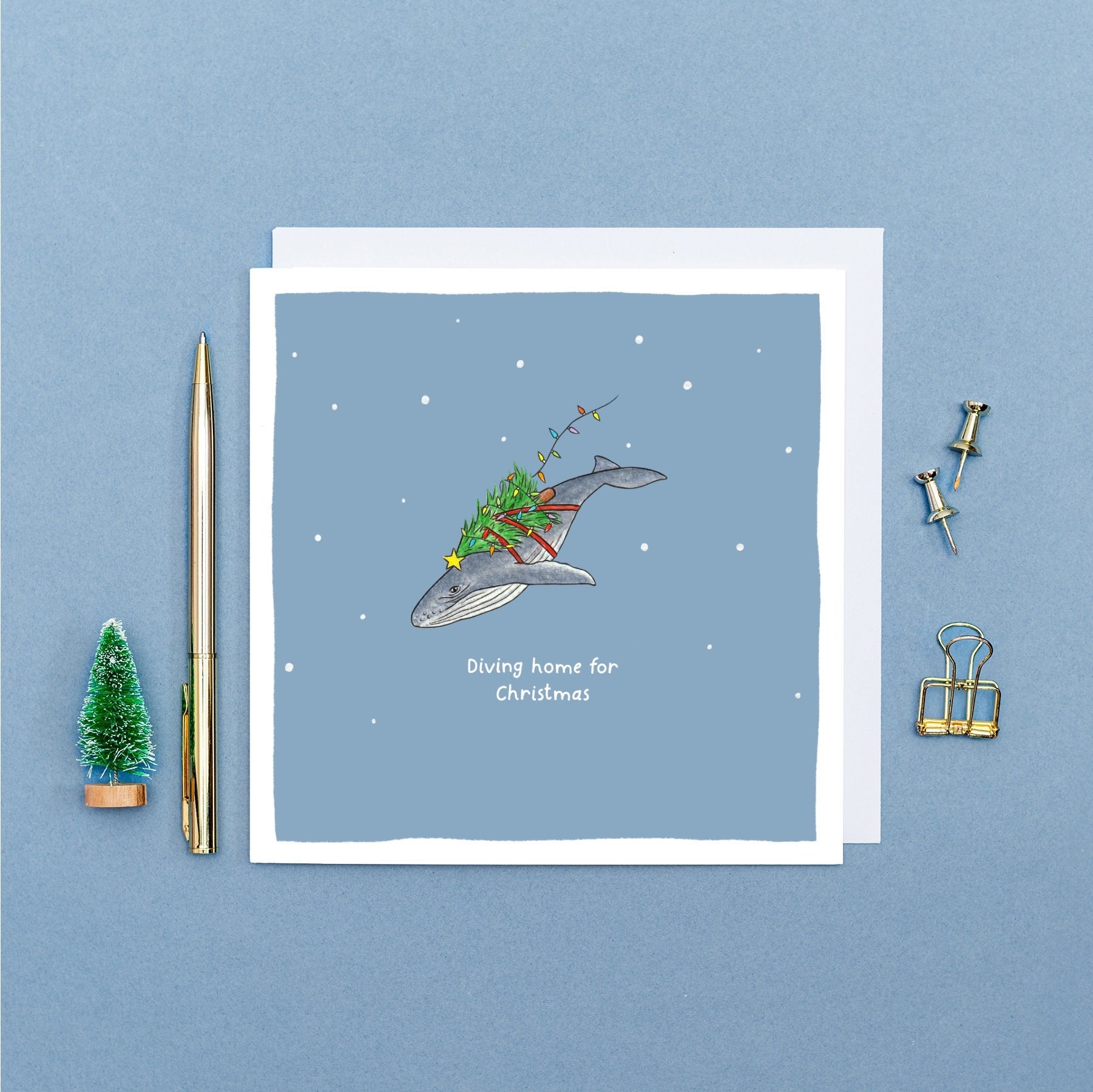 Diving Home for Christmas - Christmas Pun Card // Funny Animal ...