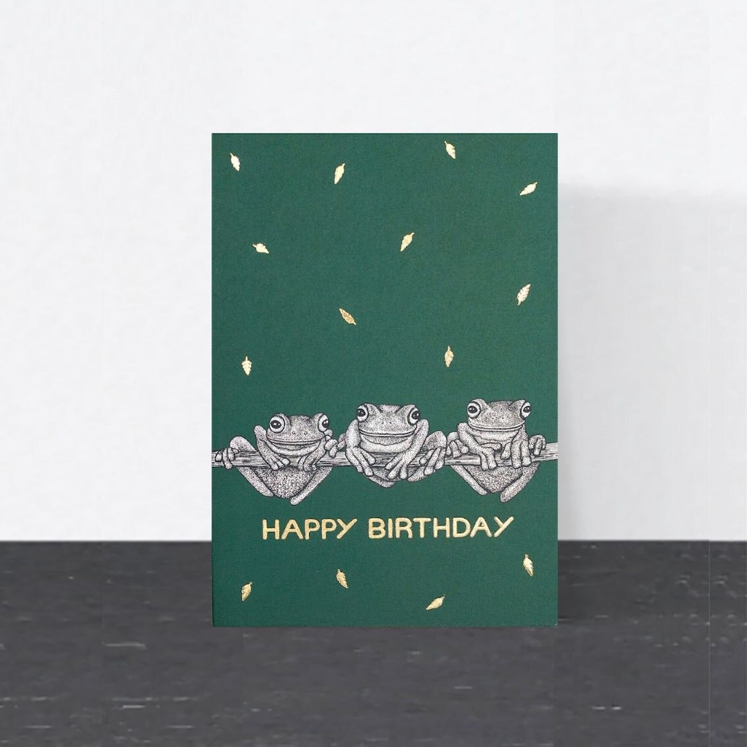 Luxury Frog Birthday Card // Gold Foil Card for Him or for Her, Happy ...
