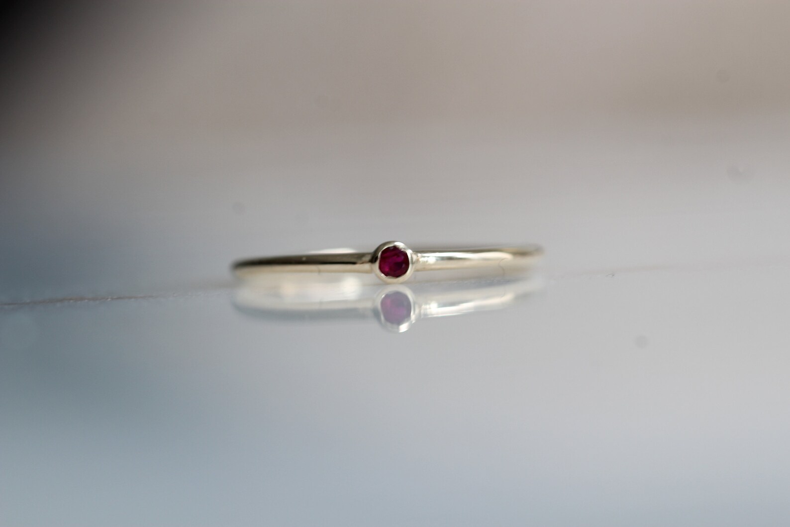 14K Gold Tiny Ruby Ring Red Stone Ring Burgundy Stone Ring - Etsy