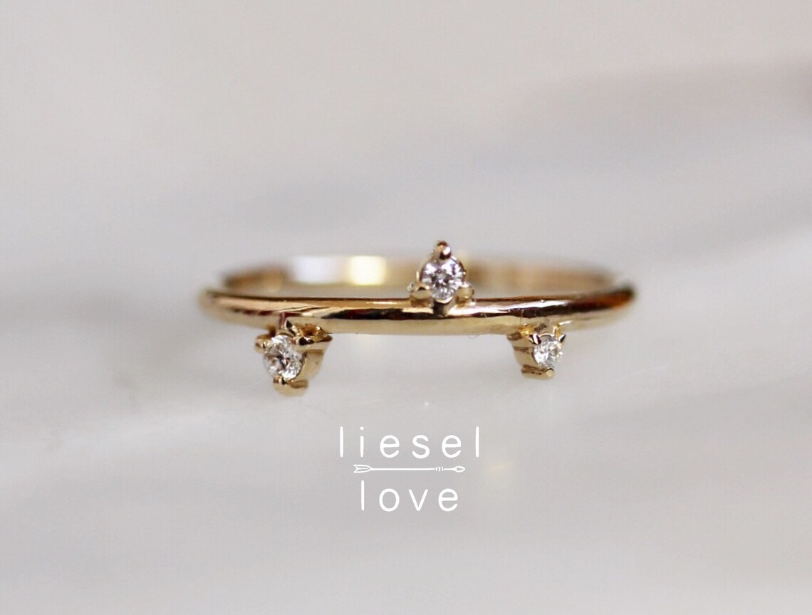 14K Gold Floating Diamond Ring constellation - Etsy