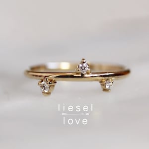 14K Gold Floating Diamond Ring, "constellation" Ring, Astrology Ring ...