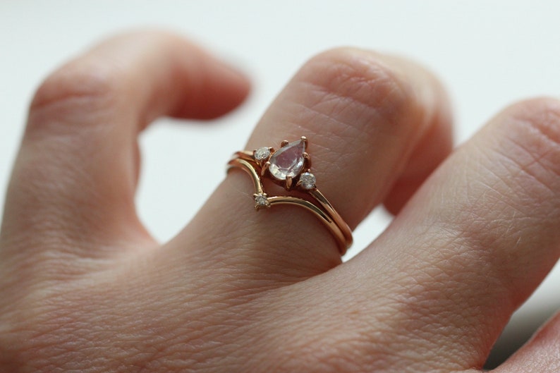 14K Gold swoop Ring Diamond Ring Diamond Chevron - Etsy