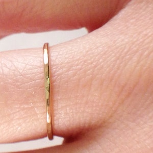 Hammered Stack Ring 14k Yellow Gold Fill 14k Rose Gold - Etsy