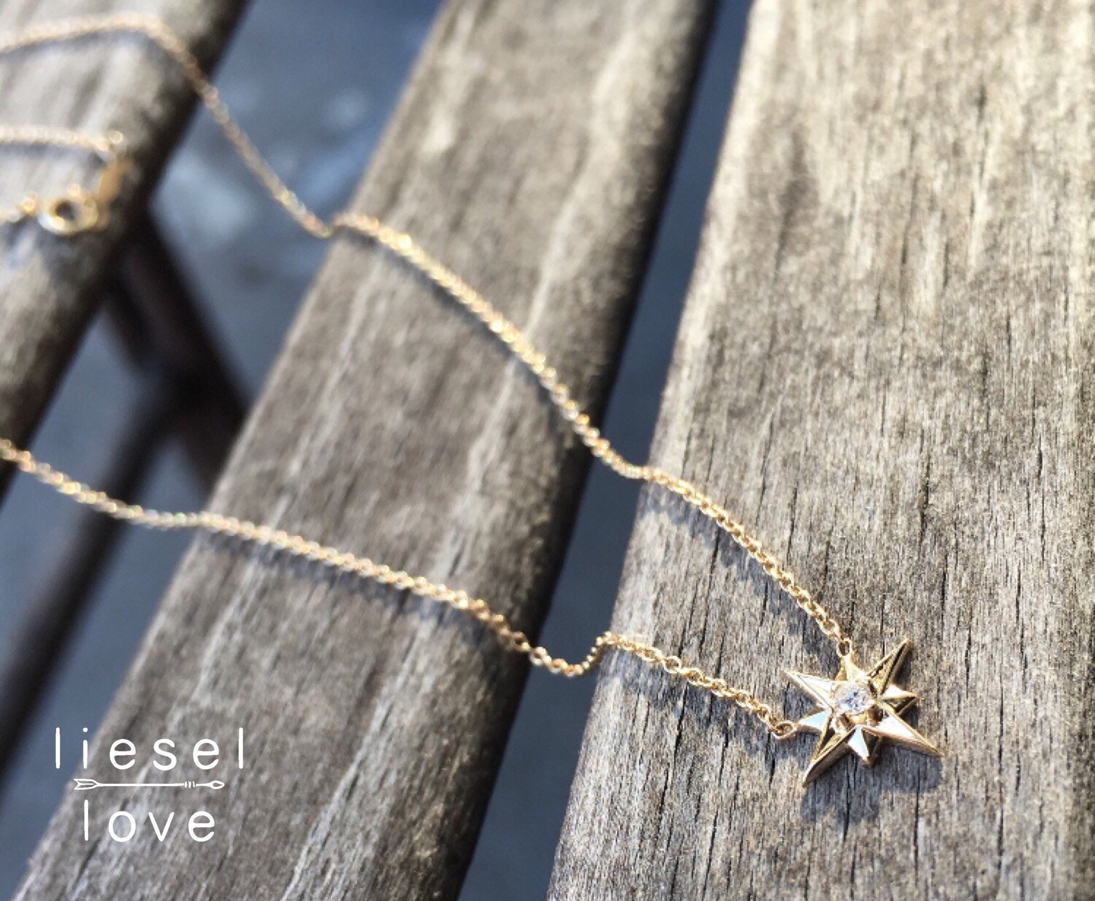 14K Gold Diamond North Star Necklace