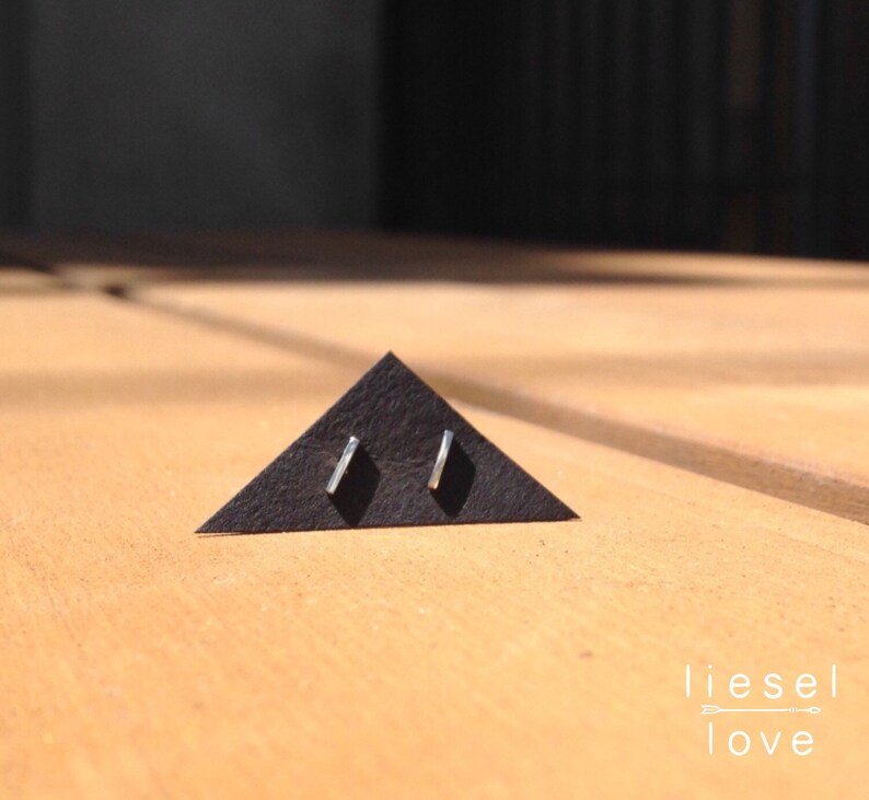 Solid 10K Gold Tiny Line Studs Square Bar Studs 10K Rose - Etsy Denmark