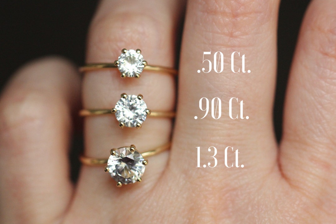 14K Gold Solitaire Ring, Choose Your Size, 14K Gold, Dainty Engagement ...