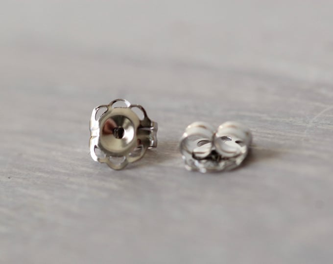 14K White Gold Earring Backs, Extra Earring Backs, Solid Gold Earring ...