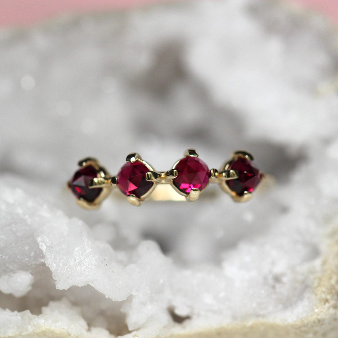 14K Ruby Ring, Red Stone Ring, 10K Gold Ring, July Birthstone Ring ...