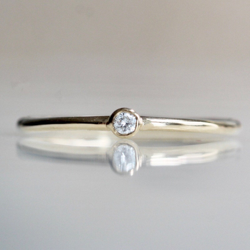 Small Diamond Ring - Etsy