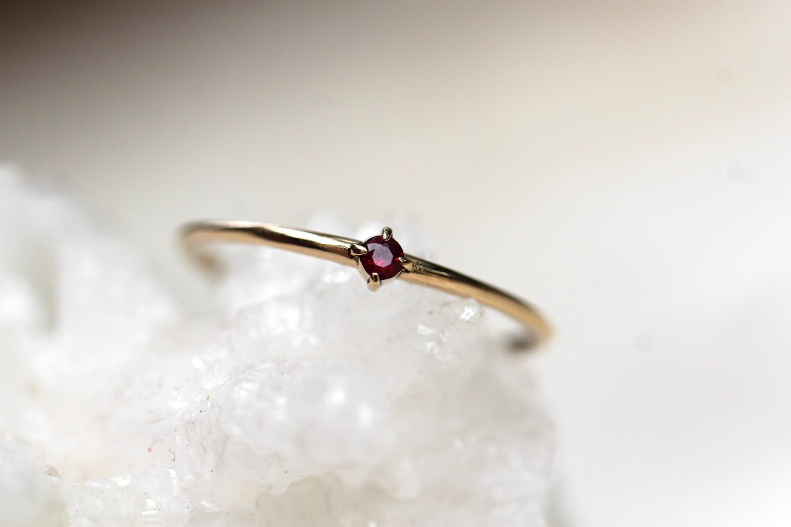 14K Gold Tiny Ruby Ring Red Stone Ring Burgundy Stone Ring - Etsy