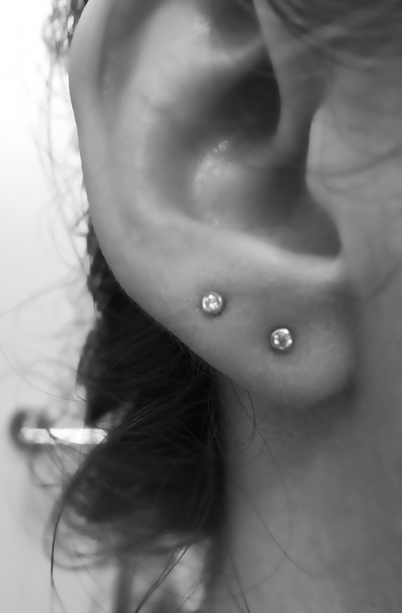 14K Gold Diamond Bezel Studs, Second Hold Stud, Diamond Earrings ...