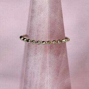14K Gold Ball Chain Ring, "half & Half" Ring, Dainty Ring, Gold Ring ...