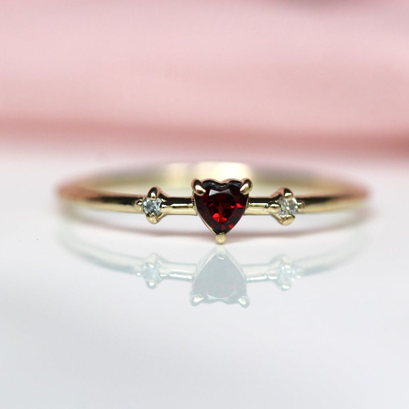Red Stone Rings in Gold - Etsy