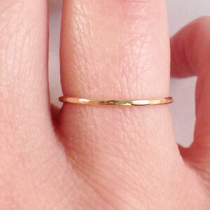 Hammered Stack Ring 14k Yellow Gold Fill 14k Rose Gold - Etsy