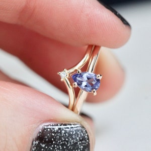 14K Gold "swoop" Ring, Diamond Ring, Diamond Chevron Ring, V Ring ...