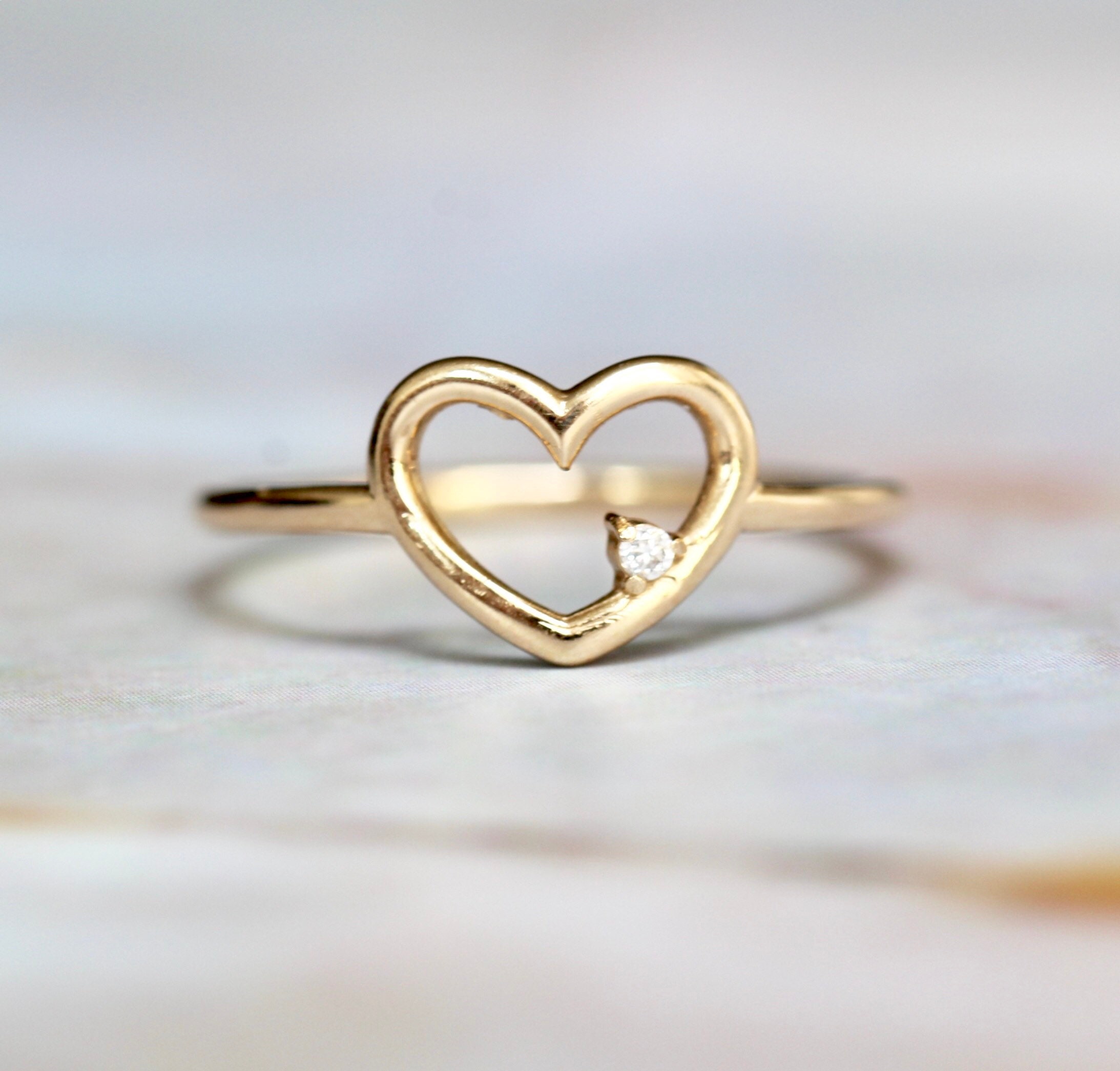 14K Heart Ring