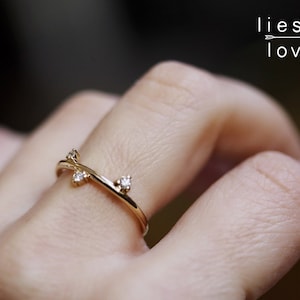 14K Gold Floating Diamond Ring, "constellation" Ring, Astrology Ring ...
