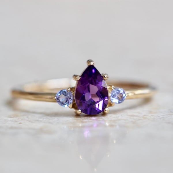 Pear Pink Stone Ring - Etsy