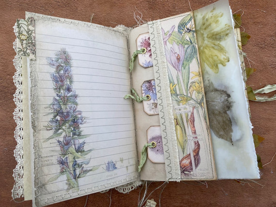 English Countryside Layered Junk Journal Edith Holden Handmade One of a ...
