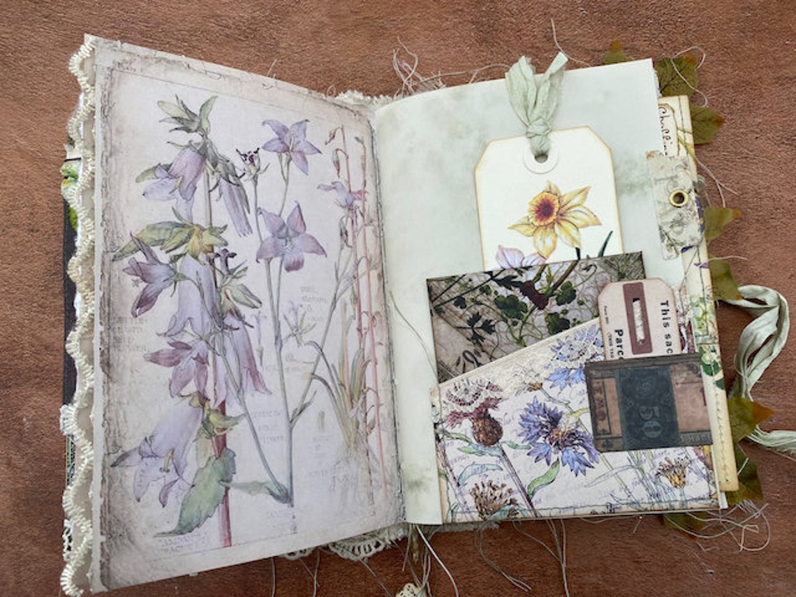 English Countryside Layered Junk Journal Edith Holden Handmade One of a ...