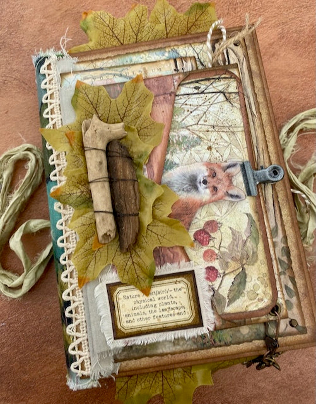 NATURE Layered Junk Journal Handmade One of a Kind - Etsy